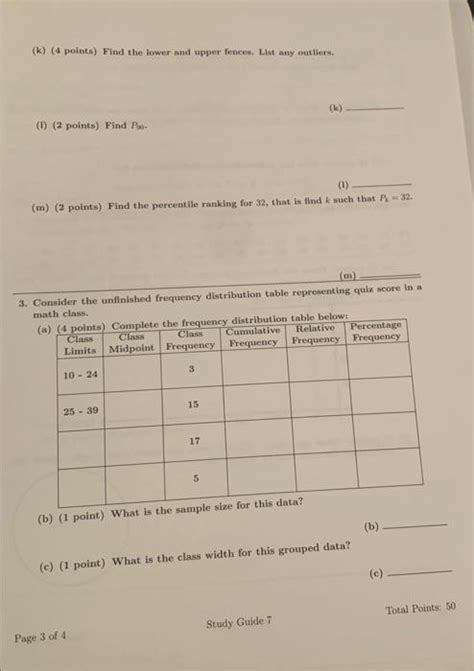 Solved K 4 Points Find The Lower And Upper Fences Llat