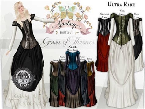 Second Life Marketplace Junbug Gown Of Thrones In Innocent Noble