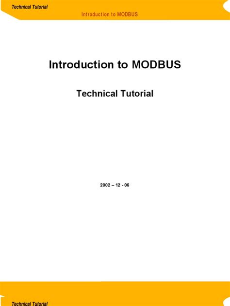 introduction to modbus technical tutorial pdf internet protocol