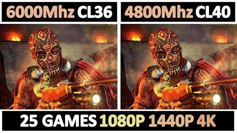 Ddr5 6000mhz Cl36 Vs 4800mhz Cl40 Tested 25 Games Youtube