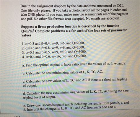 Solved Suppose A Firms Production Function Is Described By