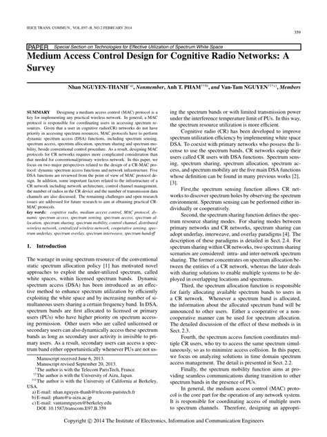 Pdf Medium Access Control Design For Cognitive Radio Networks A Survey