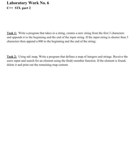 Solved Laboratory Work No 6 C Stl Part 2 Task 1 Write A