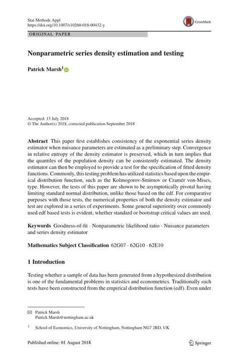 Pdf Nonparametric Series Density Estimation And Testing