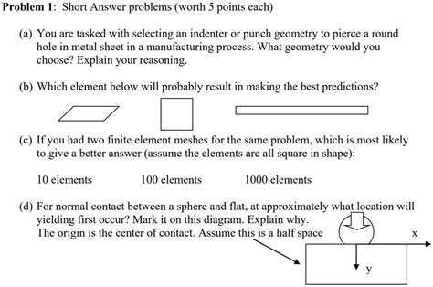 Solved Problem 1 Short Answer Problems Worth 5 Points Each A You