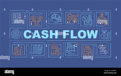 Cash Flow Text With Creative Thin Linear Icons Stock Vector Image And Art Alamy