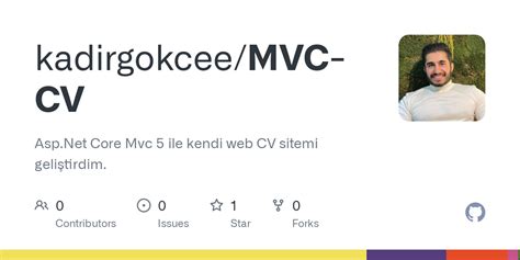 Github Kadirgokceemvc Cv Aspnet Core Mvc 5 Ile Kendi Web Cv Sitemi