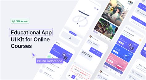 Educational App Ui Kit For Online Courses Figma Mobile Template Ui4free