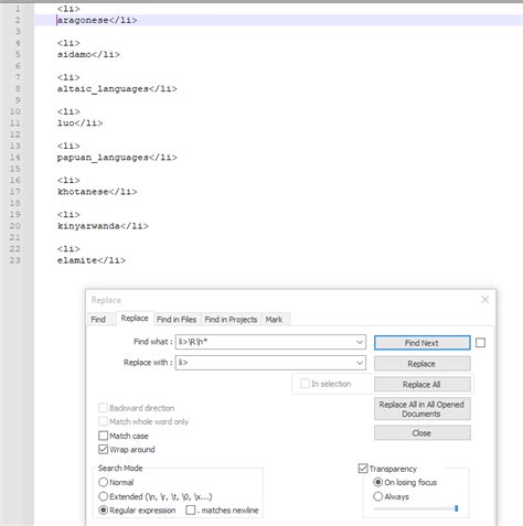 How To Format List Items Using Notepad Stack Overflow