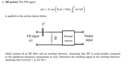 Solved Points The FM Signal Chegg Com