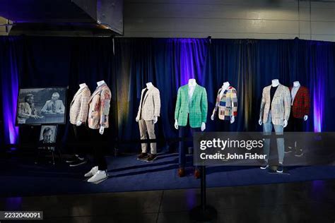 A Display On Level 200 Of The Suits Worn By Bob Uecker Before The