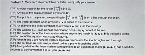 solved problem 1 mark each statement true or false and