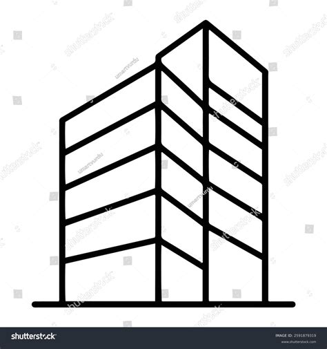 Building Frame Outline Architecture Structural Framework Stock Vector