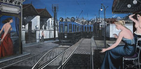 Paul Delvaux Le Train Bleu Or La Rue Aux Tramways Get Custom Art