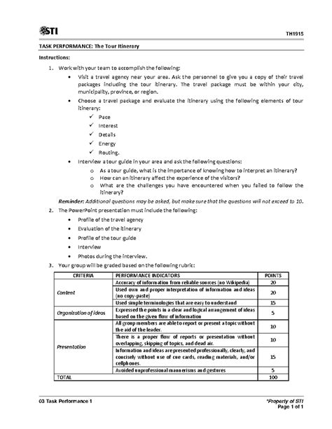 03 Task Performance 1 Th 03 Task Performance 1 Property Of Sti Page