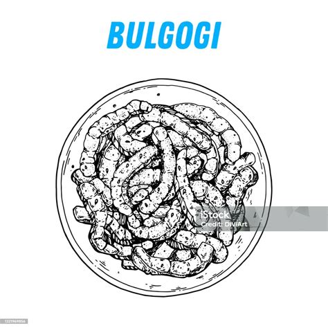 불고기 스케치 한국 음식 손으로 그린 벡터 그림 스케치 스타일입니다 맨 위 보기입니다 빈티지 벡터 일러스트레이션 0명에 대한 스톡 벡터 아트 및 기타 이미지 Istock