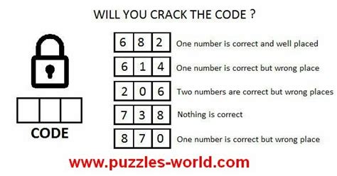 Will You Crack The Code 6 8 2 One Number Is Correct And Well Placed