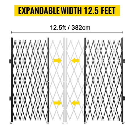 Vevor Double Folding Security Gate 198 Cm H X 366 Cm W Folding Door Gate Steel Accordion