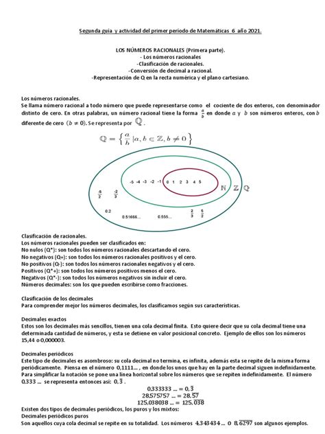 Guia De Numeros Racionales E Irracionales Pdf Número Racional Números