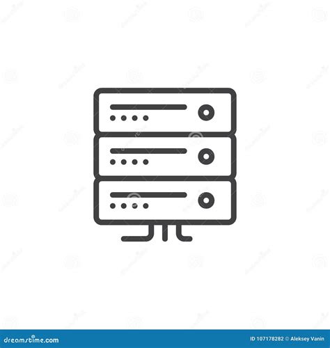 computer server line icon stock vector illustration of line 107178282
