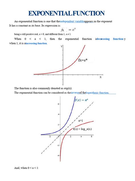 Exponential Function Pdf Function Mathematics Exponential Function