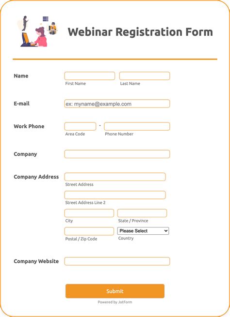 Webinar Registration Form Template
