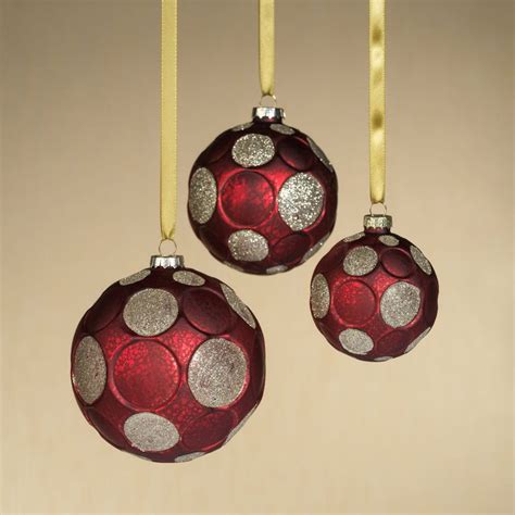 Matte Frosted Whisper Glass Ornament Red And Gold Glass Ball