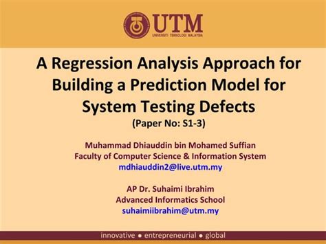 a regression analysis approach for building a prediction model for