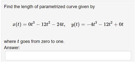 Solved Find the length of parametrized curve given by ä t Chegg