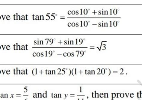 That Tan55∘cos10∘−sin10∘cos10∘sin10∘ That Cos19∘−cos79∘sin79∘sin19∘