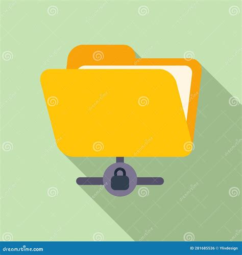 Network Folder Password Protection Icon Flat Vector Personal Login
