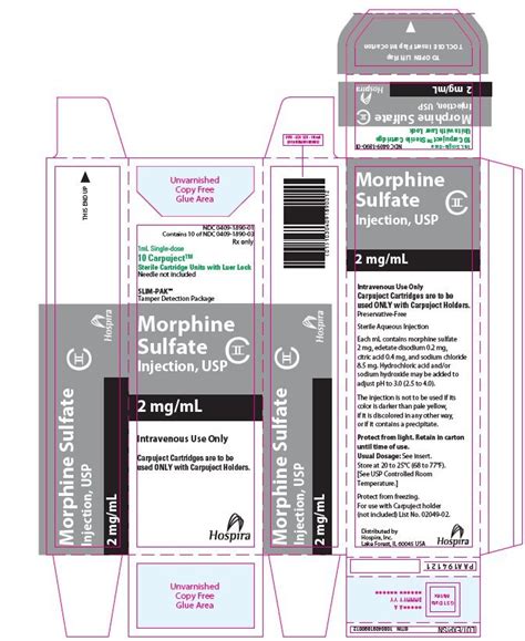 Morphine Sulfate Injection Package Insert Prescribing Info Moa