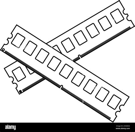 Computer Memory Icon Outline Simple Design With Editable Stroke Vector Illustration Stock
