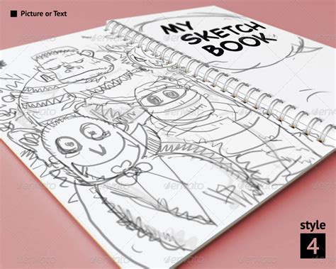 Open Notebook Mock Up Graphics GraphicRiver