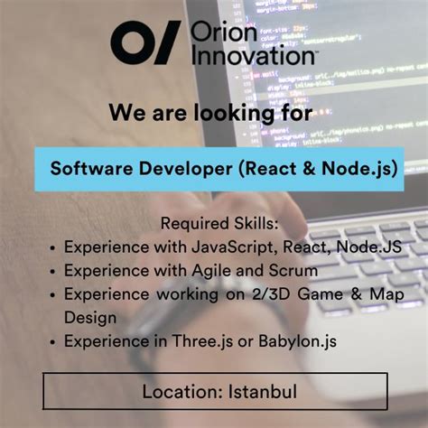 orion innovation turkey on linkedin hiring reactdeveloper