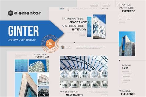 ginter 1 0 modern architecture elementor template kit gpl pugins club