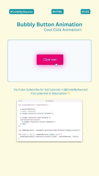 Create A Bubbly Button With Css Click Animation 🎈 Shorts
