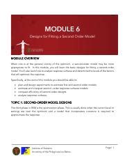 Designs For Fitting A Second Order Model Learn How To Optimize Course Hero