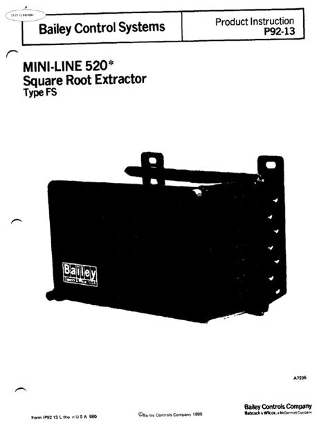 Mini Line 520 Square Root Extractor Type Fs Pdf