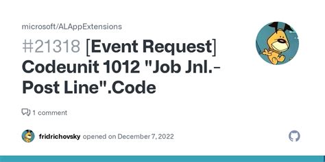 Event Request Codeunit 1012 Job Jnl Post Linecode · Issue 21318