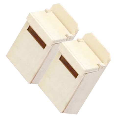 2pcs Wooden Mini Mailbox Craft Small Mailbox Model Tiny Mailbox Figurine Mini House Ornament