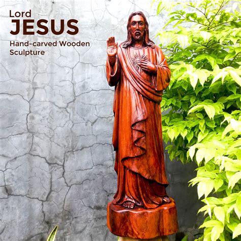 Jesus Christ Hand Carved Teakwood Religious Art Easternada