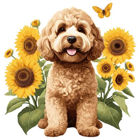 Premium Vector Cute Cockapoo Dog Cartoon Vector Style White Background