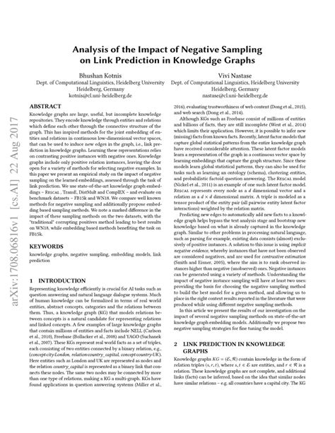 analysis of the impact of negative sampling on link prediction in
