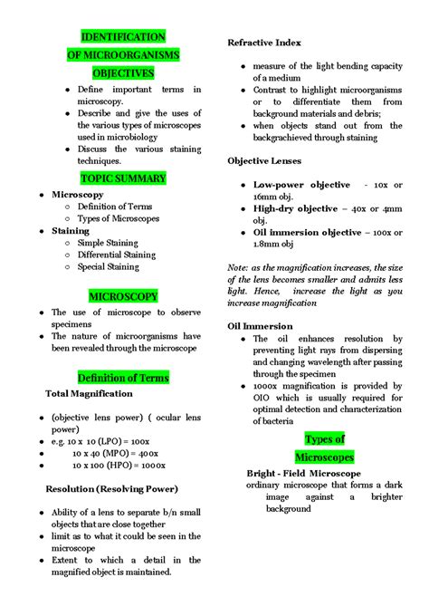 Identification Of Microorganisms Identification Of Microorganisms