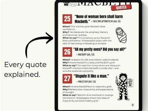 Ks4 Macbeth 30 Quotes With Analysis Teaching Resources