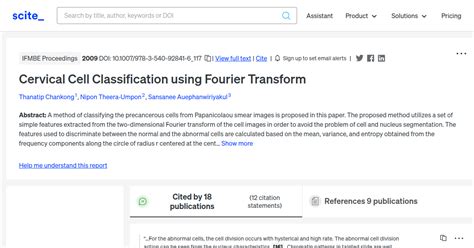 Citation Report Cervical Cell Classification Using Fourier Transform