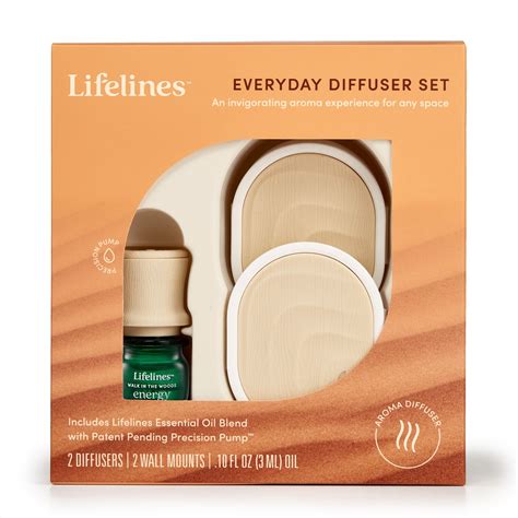 Lifelines Everyday Diffuser Set 2 Portable Diffusers Essential Oil Blend