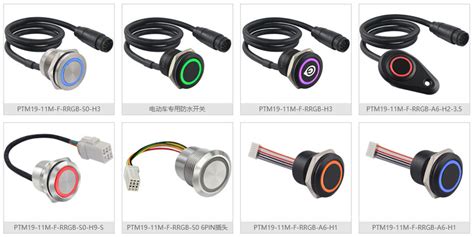 Honyone Ptm Mm Ip Waterproof Momentary Push Button Switch With V Rgb Led For Battery Or