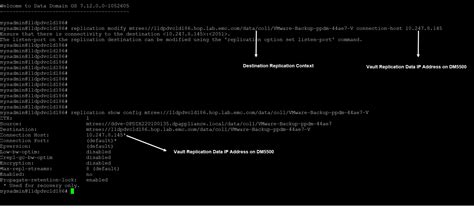 creating a replication context on the vault dd system powerprotect